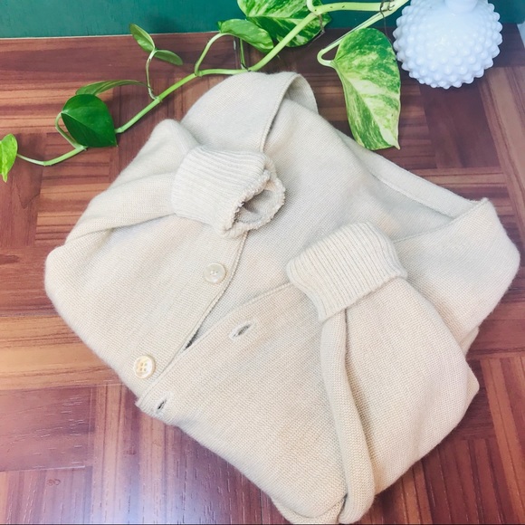 Vintage | Sweaters | Vtg Vsco 9s Tan Chunky Grandpa Sweater | Poshmark